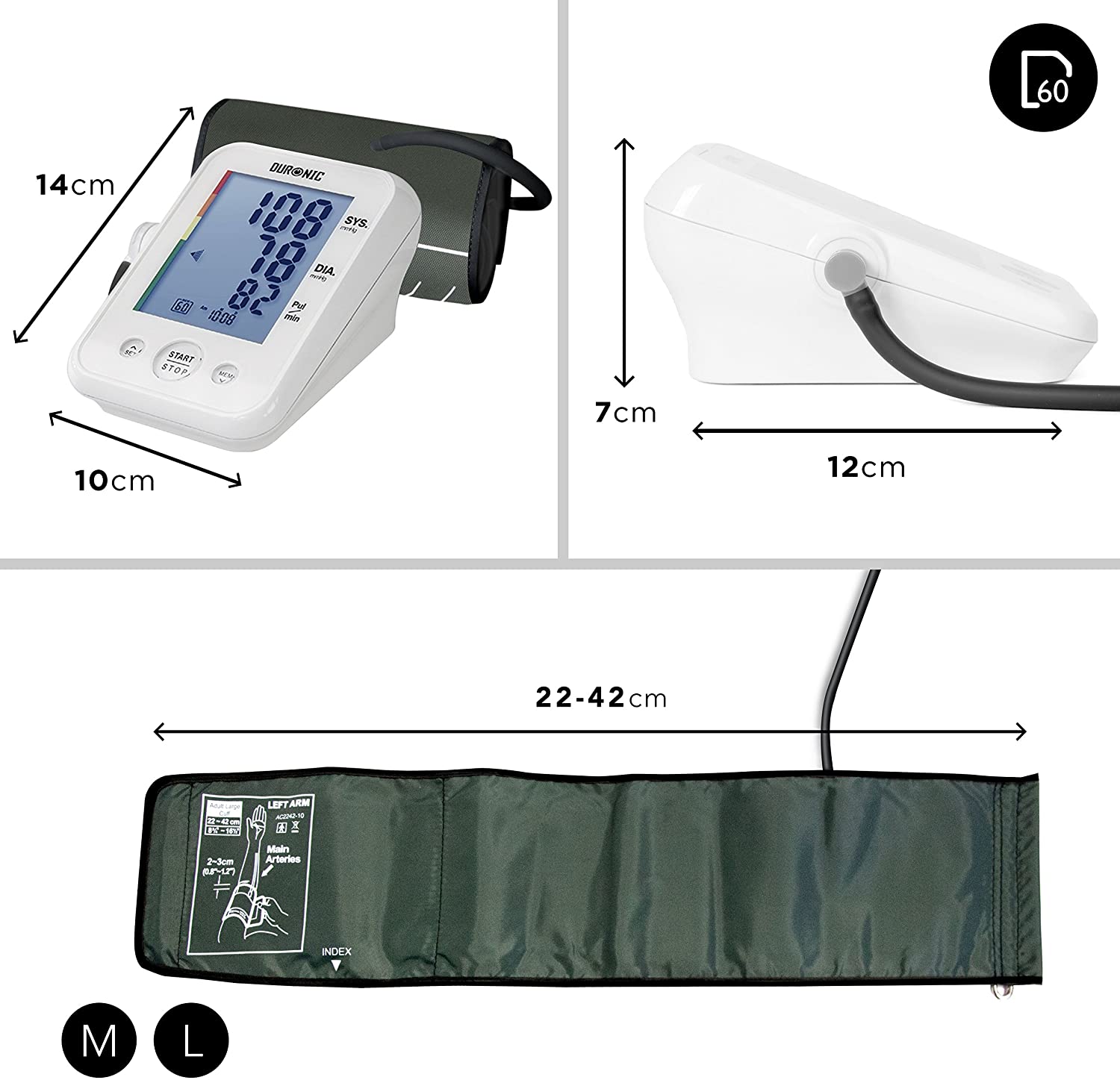 Duronic BPM150 Upper Arm Blood Pressure Monitor | Medically Certified ...