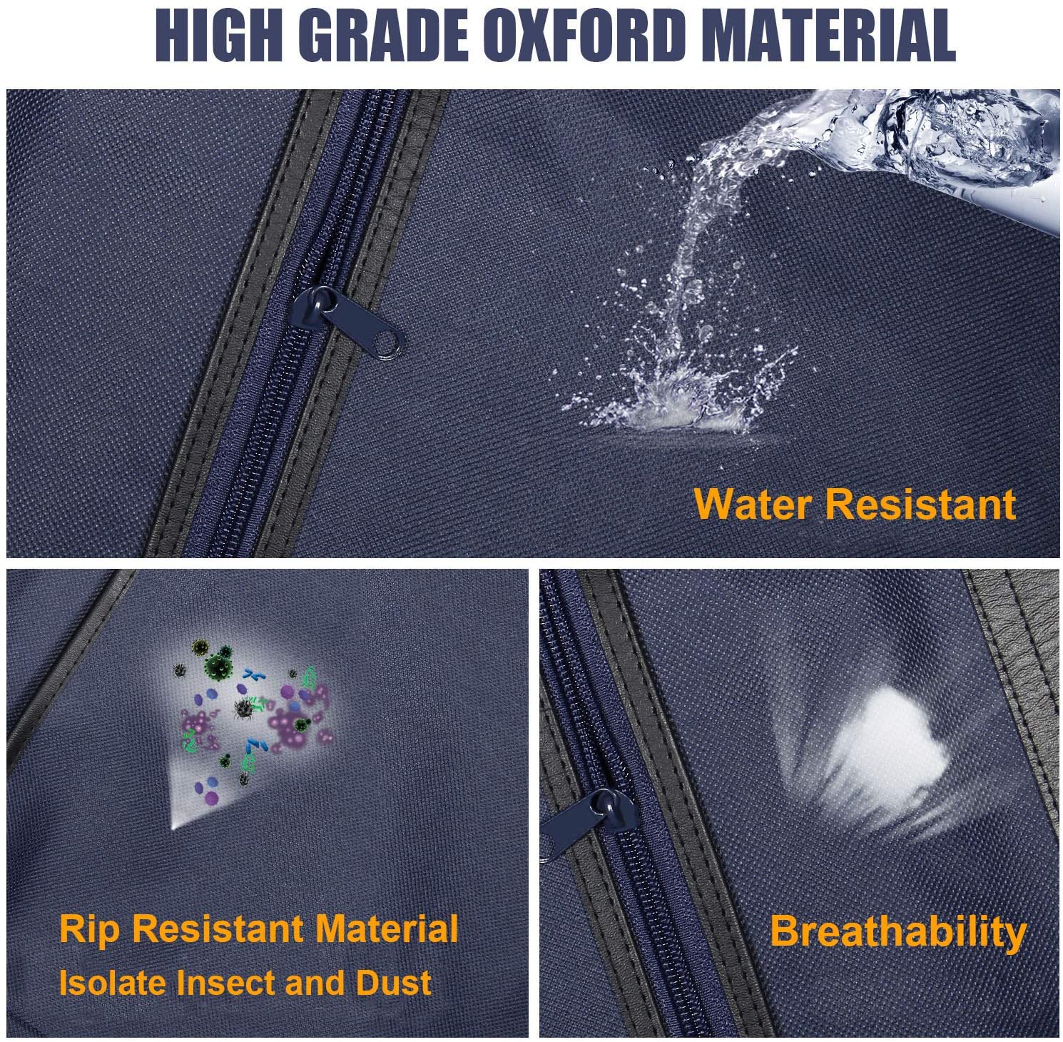 Suit Carrier Cover Bag, Foldover Waterproof Garment Cover Travel Bag ...