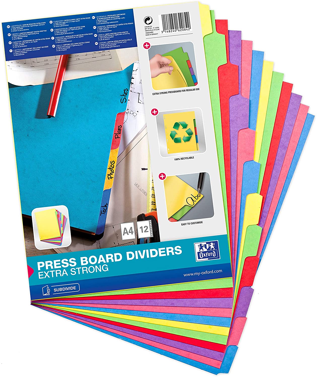 Elba 785624 A4 12 Positions Rigid Cardboard Divider – BigaMart