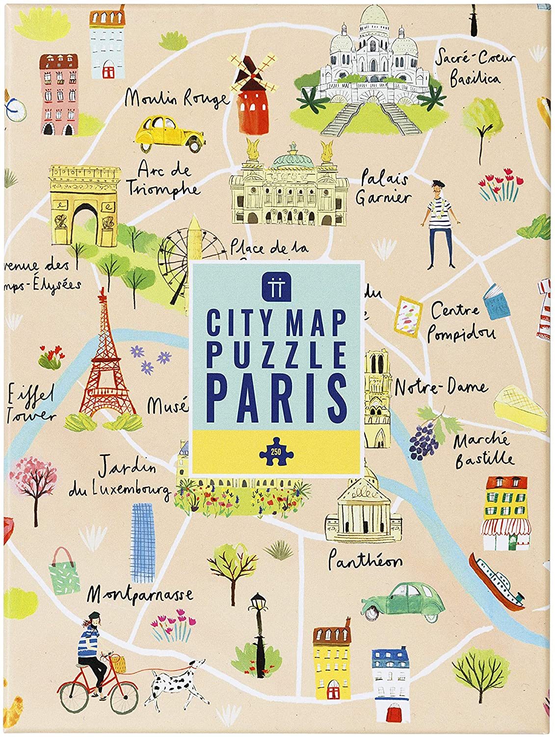 Talking Tables 250-piece Multicolour Map of Paris Jigsaw Puzzle ...