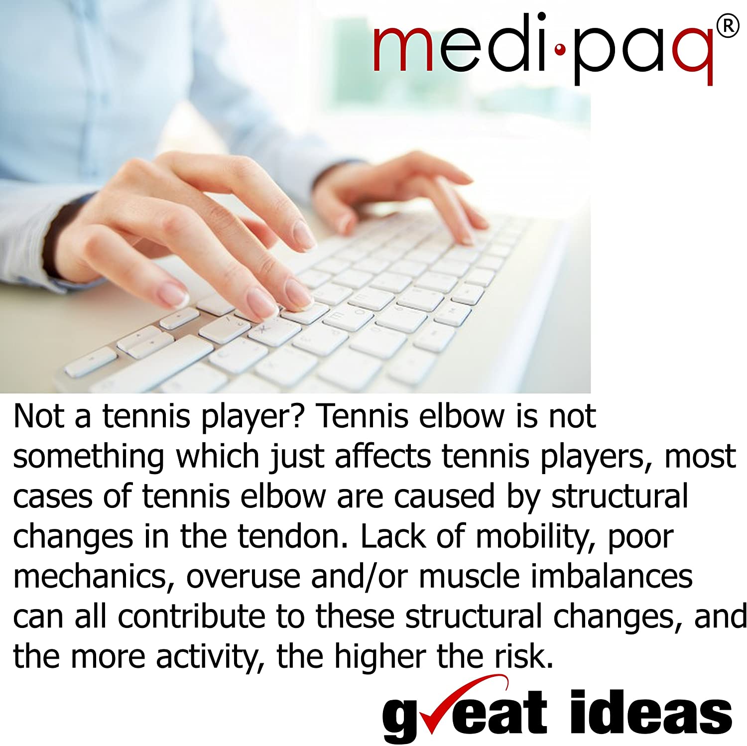 Medipaq® Tennis or Golfers Elbow Epicondylitis Support Clasp – Applies ...