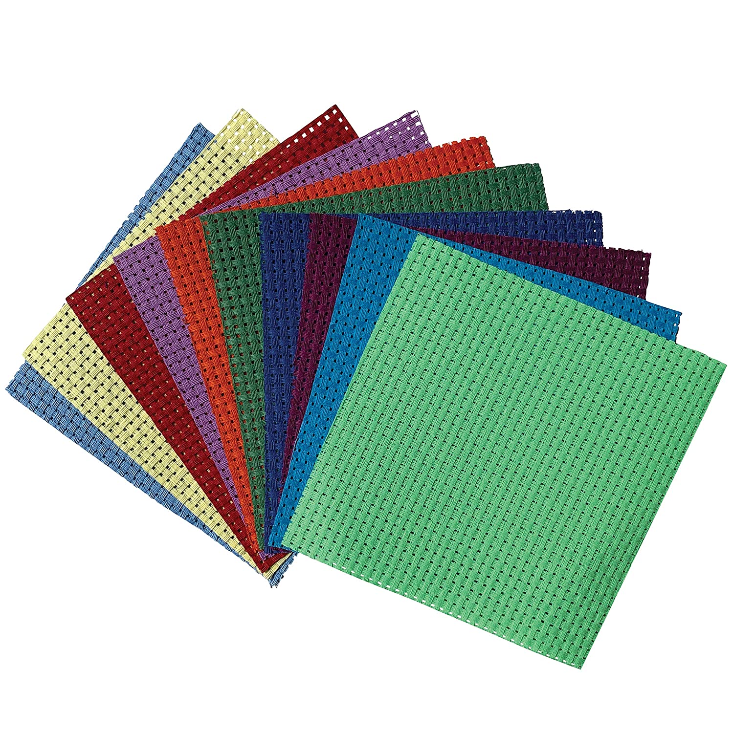 Coloured Binca Squares (Pack of 10) 6-Count Cross Stitch Fabric – 100% ...