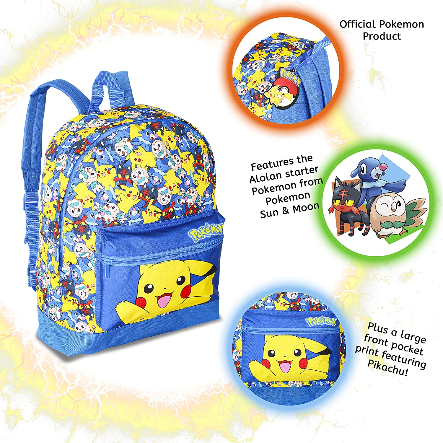 Pokémon Backpack for Boys, Girls, Teens | Large Rucksack with Pikachu ...