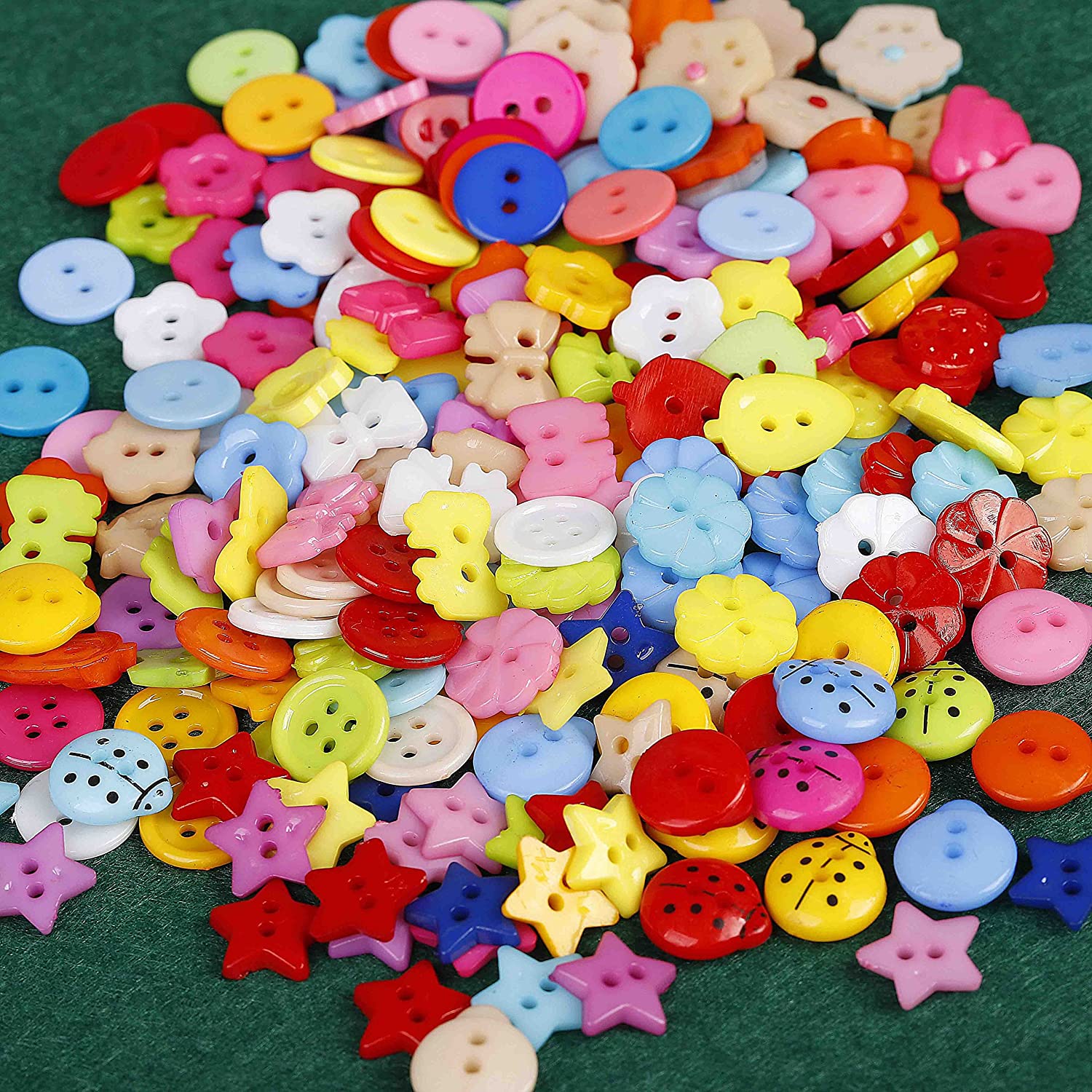 Sewing Button Assorted Color Craft Button Resin Button with Plastic ...