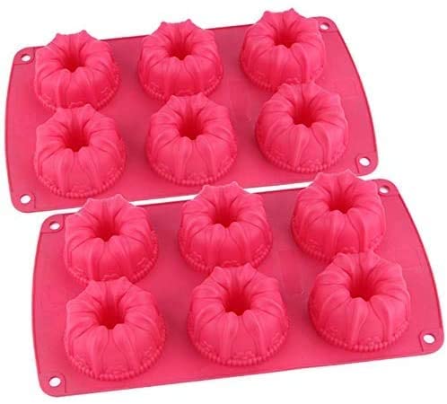 Mini Ring Cake Tin Silicone Cake Moulds Non-Stick Fluted Tube Cake Pan ...