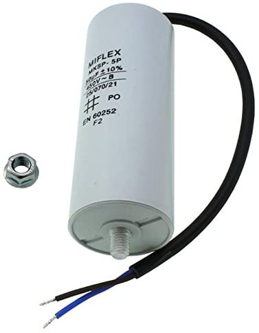 Start-up capacitor motor capacitor 50µF 450V 45×114 mm cable M8; Miflex ...