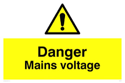 Viking Signs WE5470-A1L-3D”Danger Mains Voltage” Switch Sign, 3 mm ...