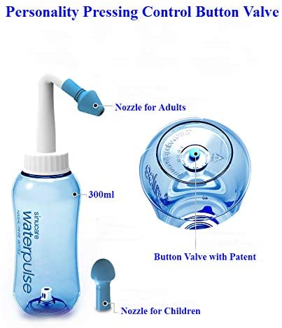 Neti Pot Sinus Rinse Kit, EZGO 300ml Waterpulse Nasal Rinse Bottle Set ...
