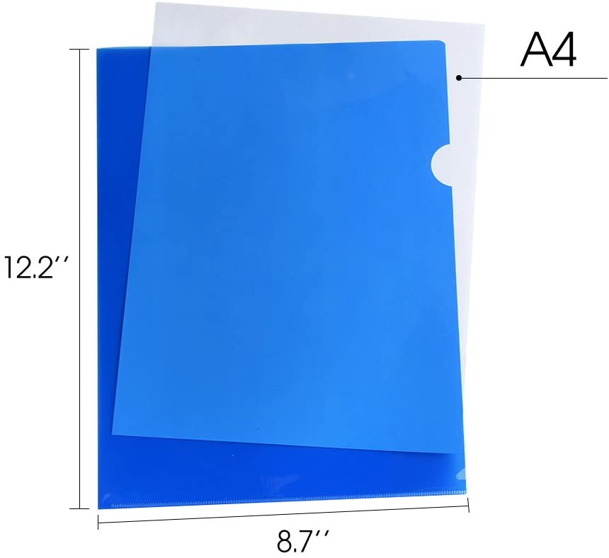 FEPITO 25 Pack A4 Cut Flush Folders Plastic Document Wallet Folders ...