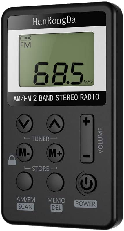 Portable Radio FM AM Sports Mini Pocket Radio LCD Display with ...