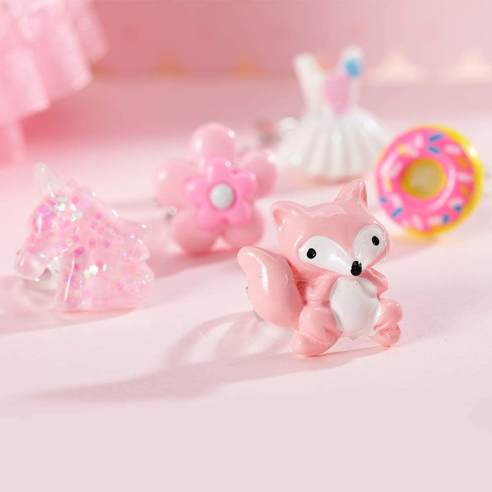 Powerking Girl Rings, Adjustable Jewelry Rings Set and Play Dress Up ...