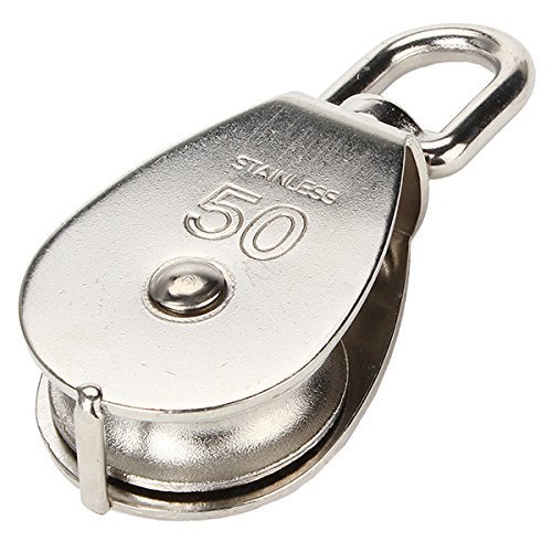2 Pack M50 Single Pulley Block, Creatiees Heavy Duty 304 Stainless ...