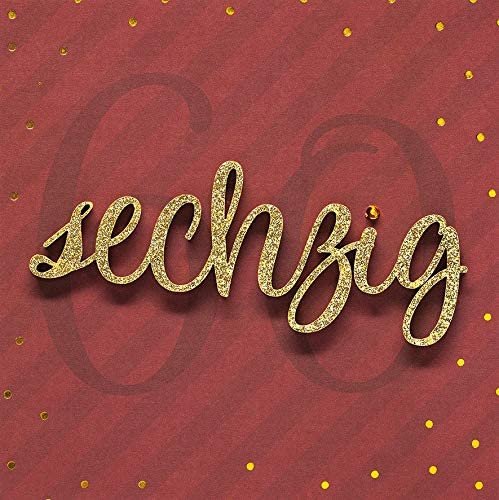 60th Birthday Card Lettering – Sixty – 15cm x 15cm – BigaMart