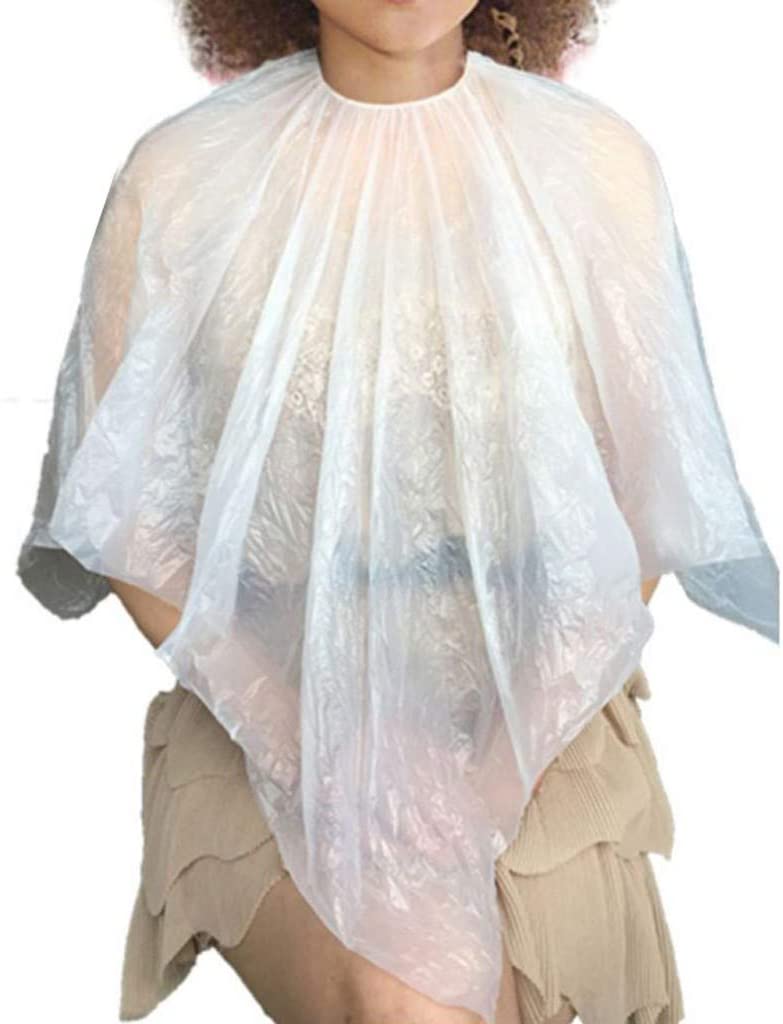 VAINECHAY 50 Pieces Disposable Hairdresser Cape Waterproof Hairdressing ...