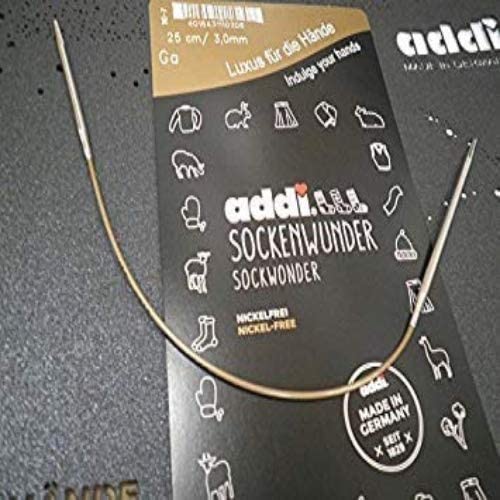 Addi Sock-Wonder 25cm Circular Knitting Needle 2mm, Metal, Silver ...