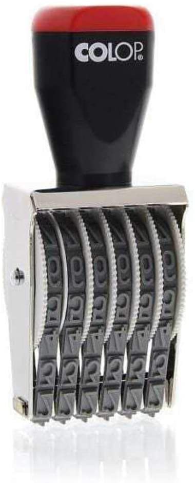 COLOP 09006 Rubber Numbering Stamp | 108885 | 9mm 6 Band Number Stamp ...