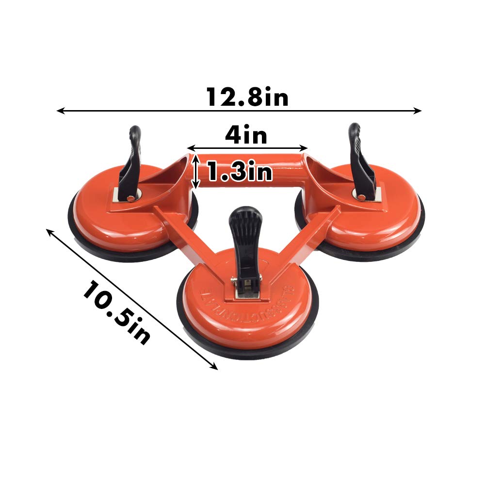 Triple Suction Cup Lifter-Heavy Duty Aluminum Handles Tile Lifting ...