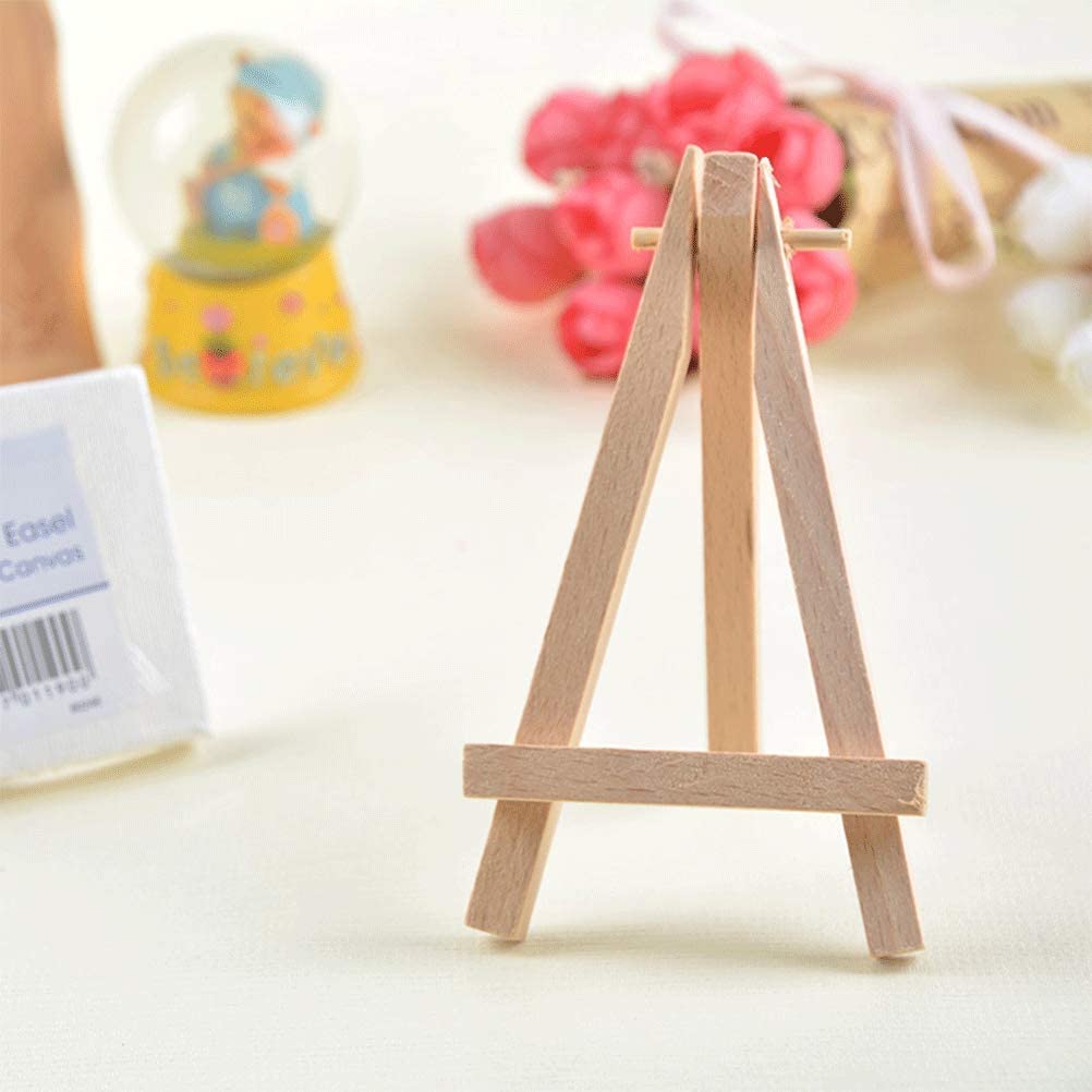YOTINO Wood Display Easel, 20Pcs Mini Easel Triangle Easels Wooden ...