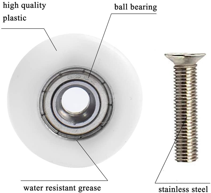 YUANQIAN Shower Wheels Shower Rollers Shower Door Runners 27mm Shower ...