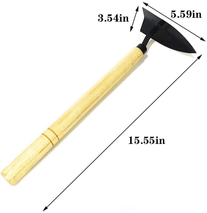 LQKYWNA Garden Planting Hoe, Steel Head Wood Handle Pickaxe Remove Weed ...