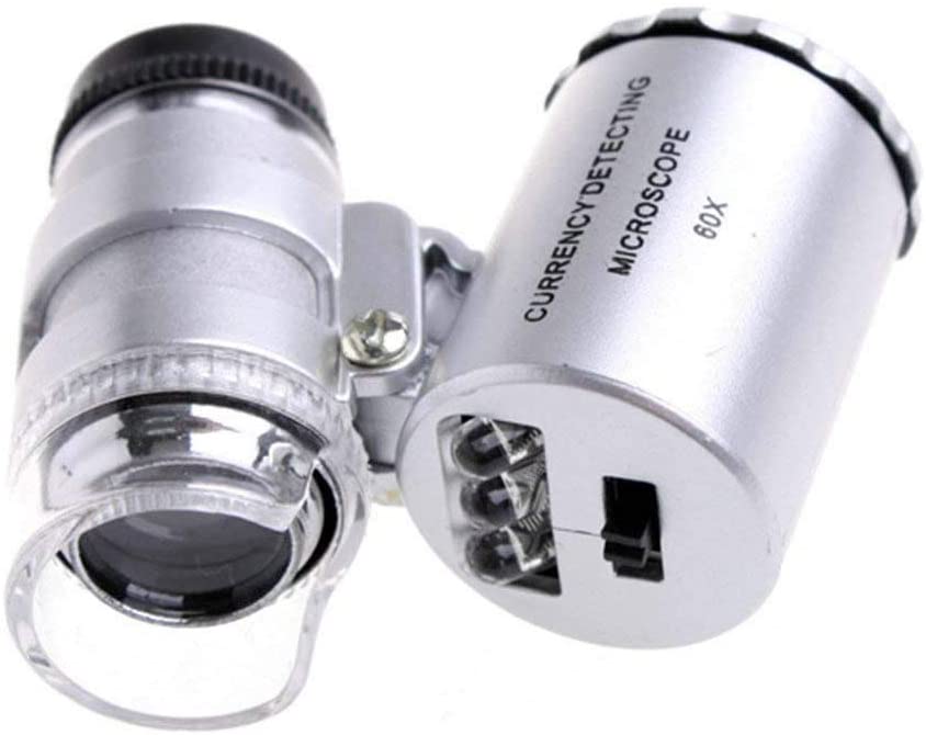 60X Zoom LED Microscope Micro Lens Magnifier Microscope-Silver – BigaMart