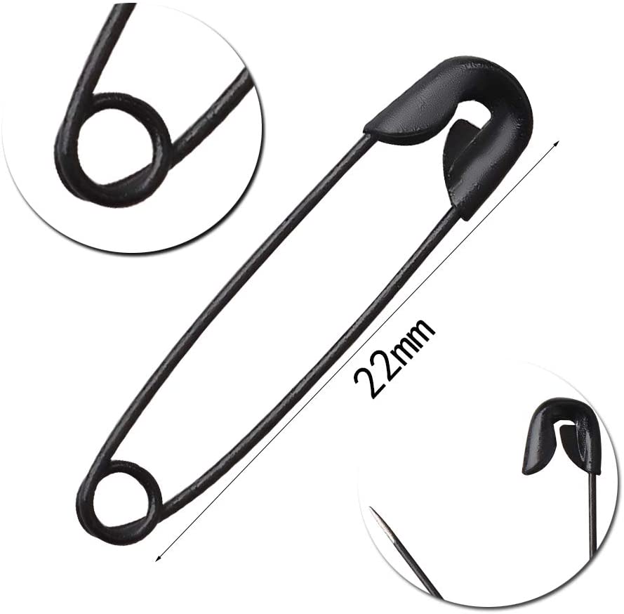 kuou Black Safety Pins,1000 Pieces Small Safety Pins Metal Fastener ...