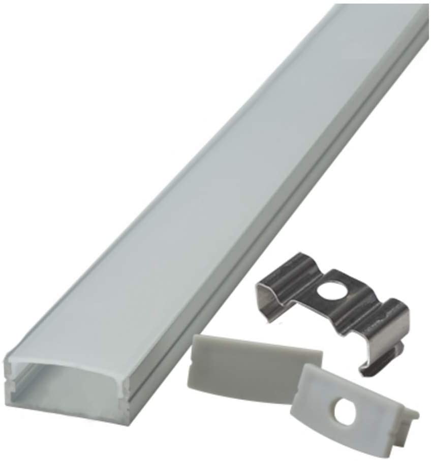 Pack 5X 1m Aluminum Profile for Strip LED Strip, with Milky White Cover ...