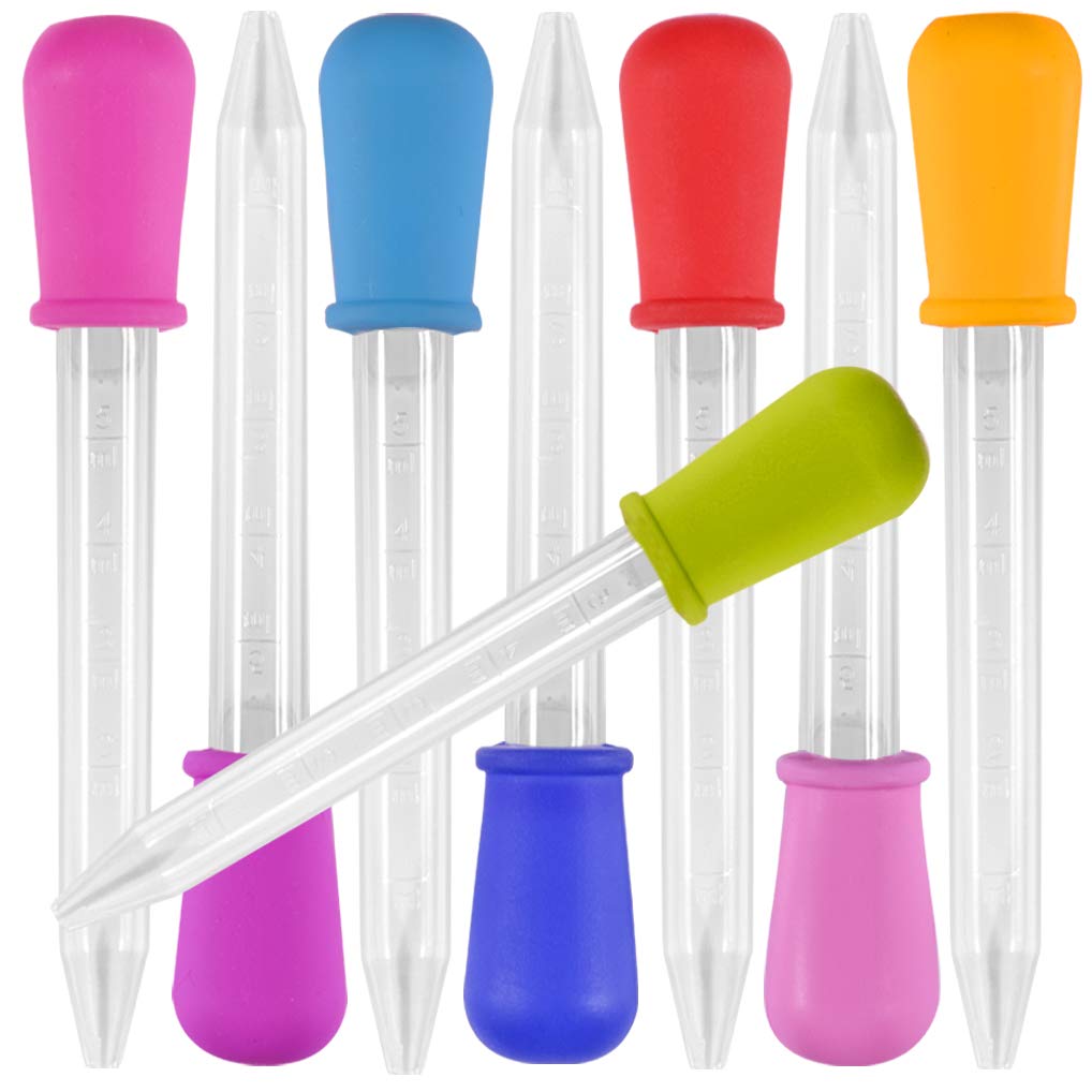 Yidaxing 8 Pcs Liquid Droppers, Silicone and Plastic Pipettes Transfer ...