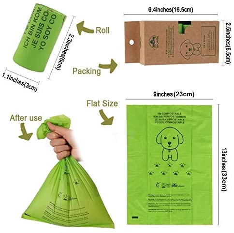 BIOARK 100% Compostable Doggy Poo Bags, Pet Waste Bags, 60 Count, 4 ...