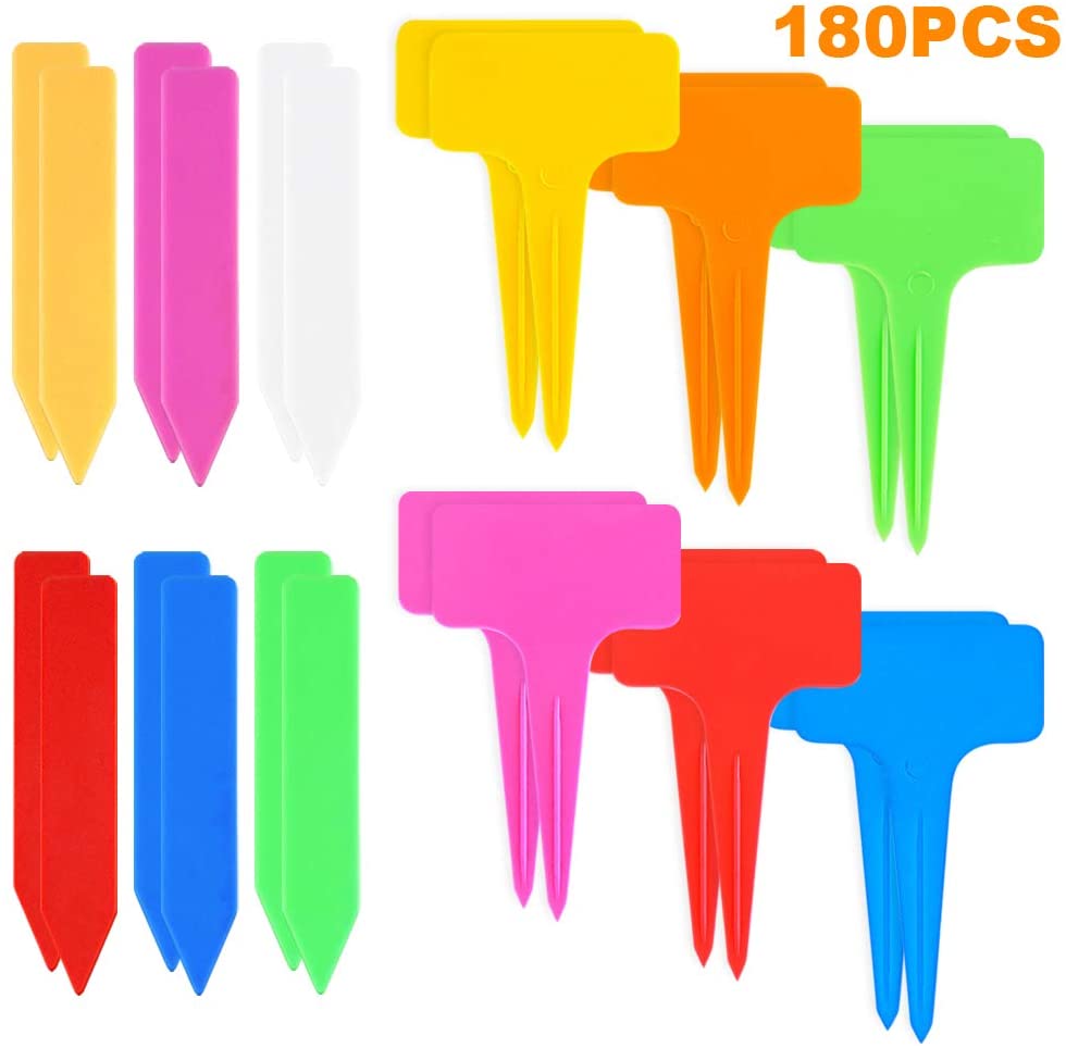 GiantGo 180 Pcs 4 Inches Plastic Coloured Plant Labels Markers ...