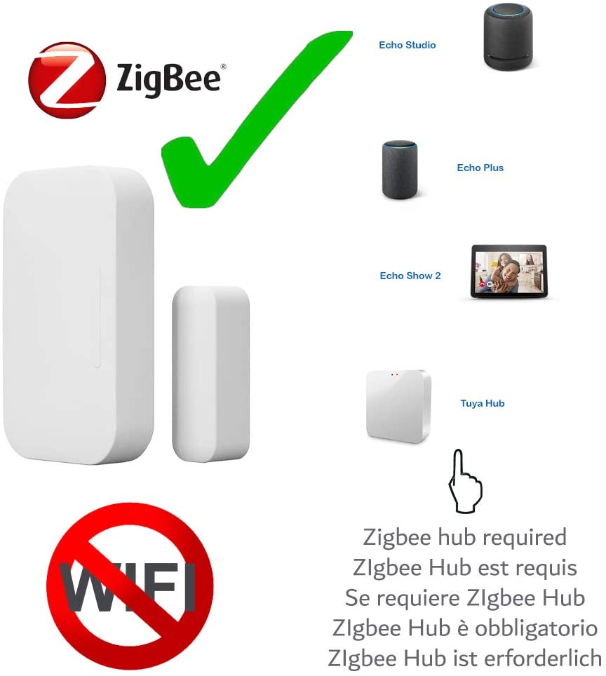 SAMOTECH Zigbee SM300Z Door Sensor [deCONZ compatible] (1-pack SM300Z ...