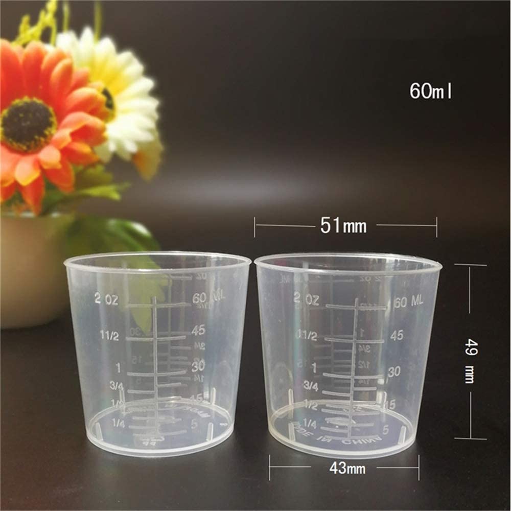 30 Pack 60ml Plastic Mixing Cup Measuring Cups Clear Graduated Cups ...