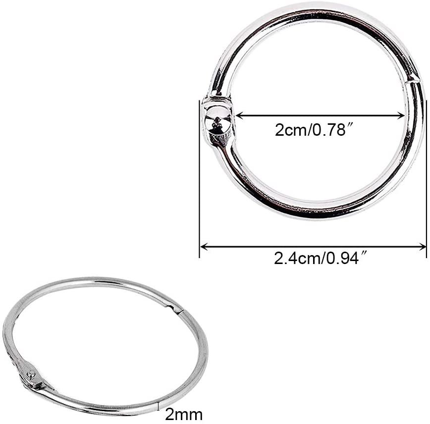ManLee 100Pcs Metal Book Rings 20mm Book Loose Leaf Binder Rings Index ...