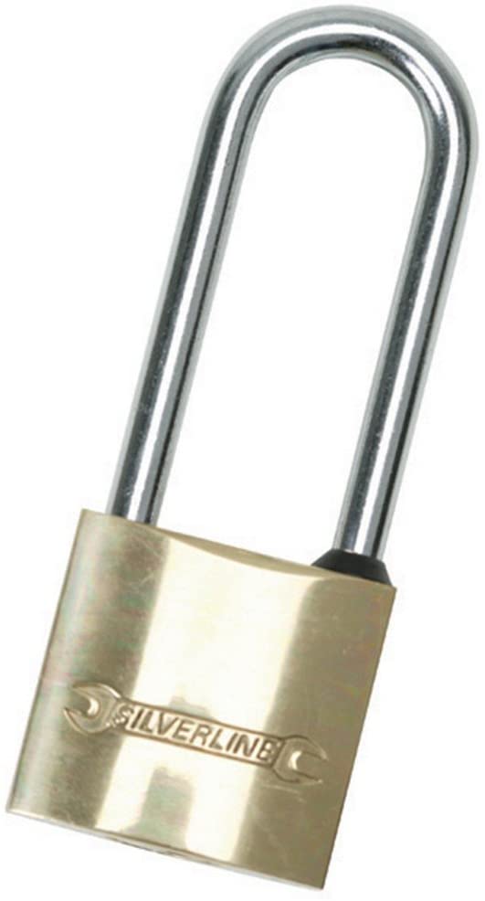 Silverline MSS03L Brass Padlock Long Shackle 40 mm – BigaMart