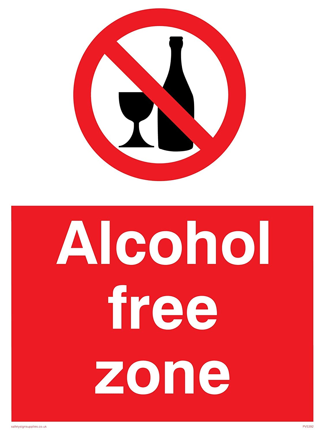 Viking Signs PV5392-A3P-3M”Alcohol Free Zone” Sign, 3 mm Rigid Plastic ...