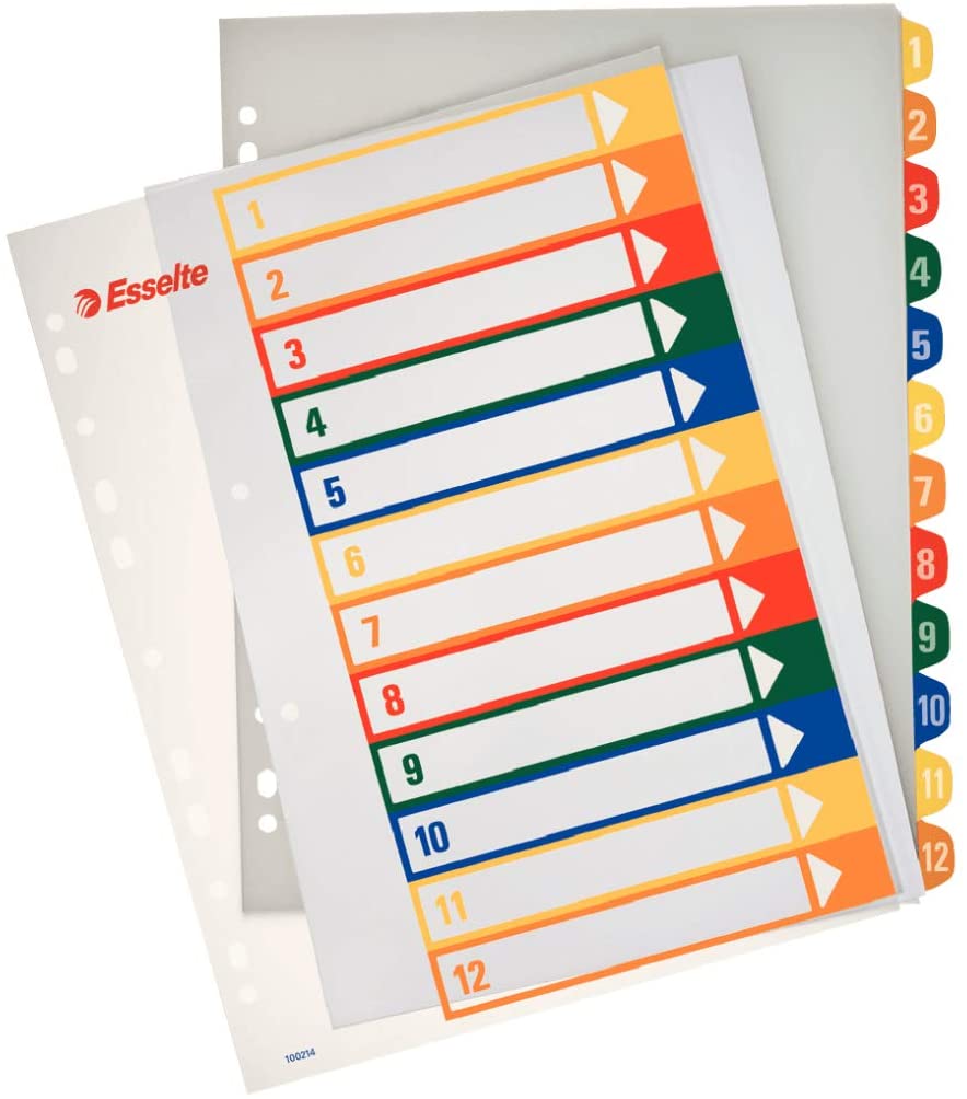 Esselte A4 12 Positions Printable Index Polypropylene – BigaMart