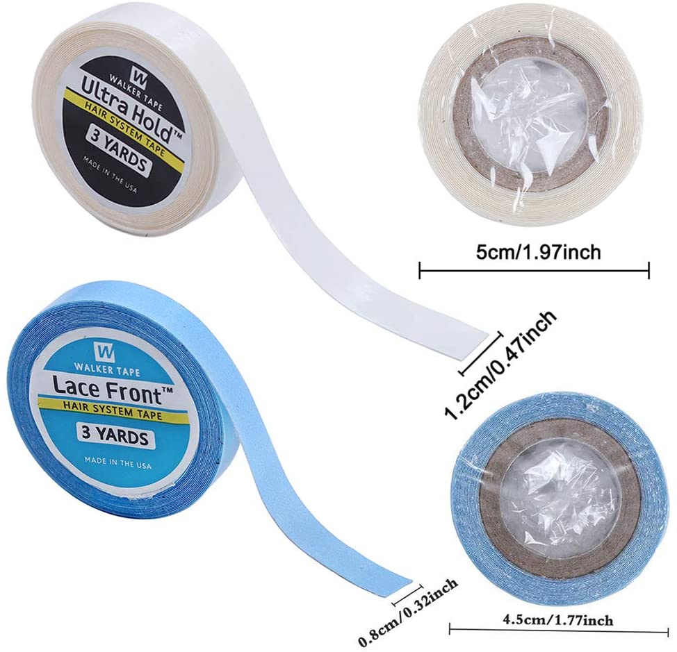 2Pack Lace Front Wig Support Tape Hair Extension Tape Roll Double Sided ...