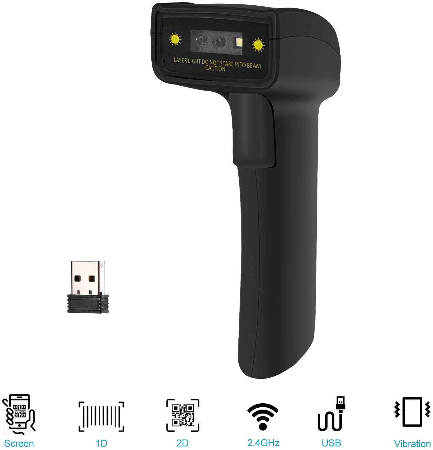 Alacrity 2D 1D Wireless Barcode Scanner,QR Datamatrix Handheld 2.4GHz ...