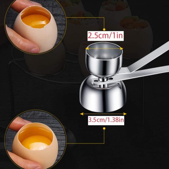 Nuluxi Egg Cutter Topper With Handle Stainless Steel Egg Cracker Opener ...