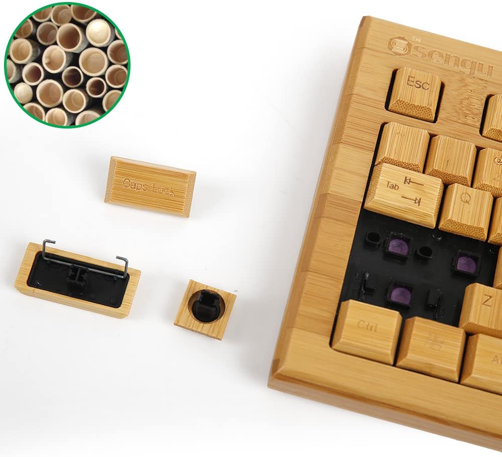 Sengu SG-KU308-N+MU1055-N 2.4GHz Full Bamboo Handmade Wired Multimedia ...