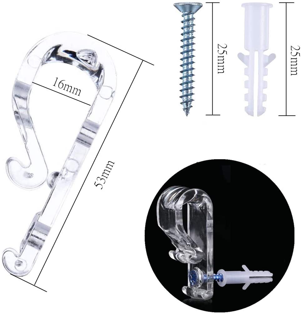 SUBZHAOYI 8 Sets Roman Blinds Roller Curtain Clear P Clip Hook Child ...