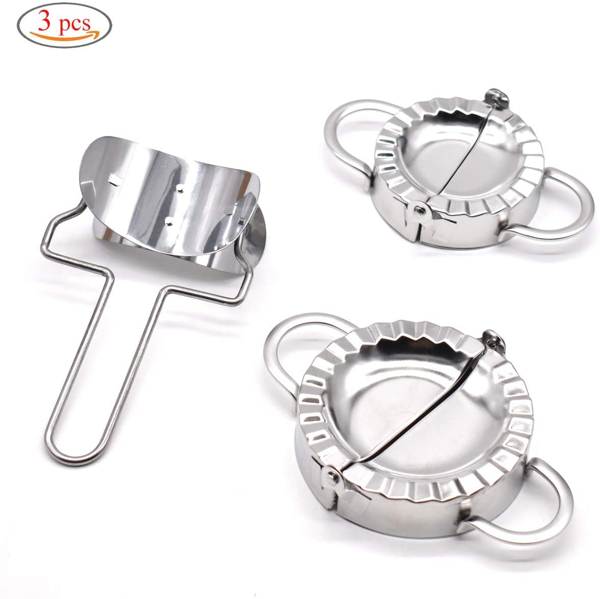 Dumpling Maker Set,Xiuyer 2 Sizes Stainless Steel Dumpling Moulds and 1 ...