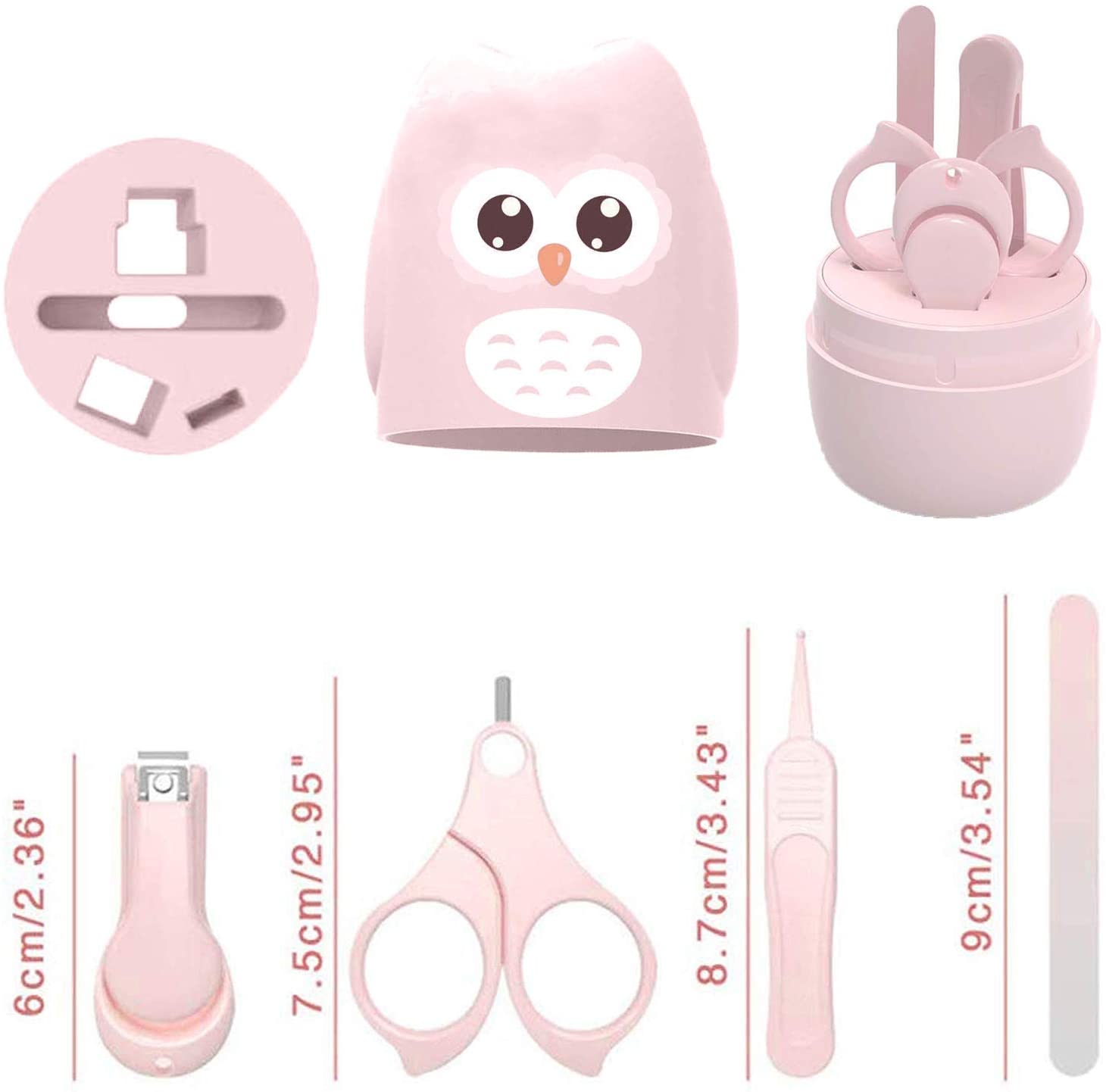 Baby Nail Clippers kit, 4-in-1 Baby Manicure Grooming Set with Cute owl ...