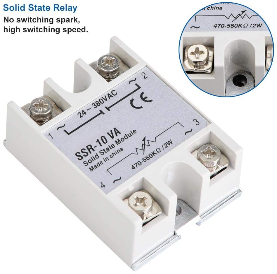 24-380VAC 10A Solid State Relay Resistance Regulator Switch Module ...