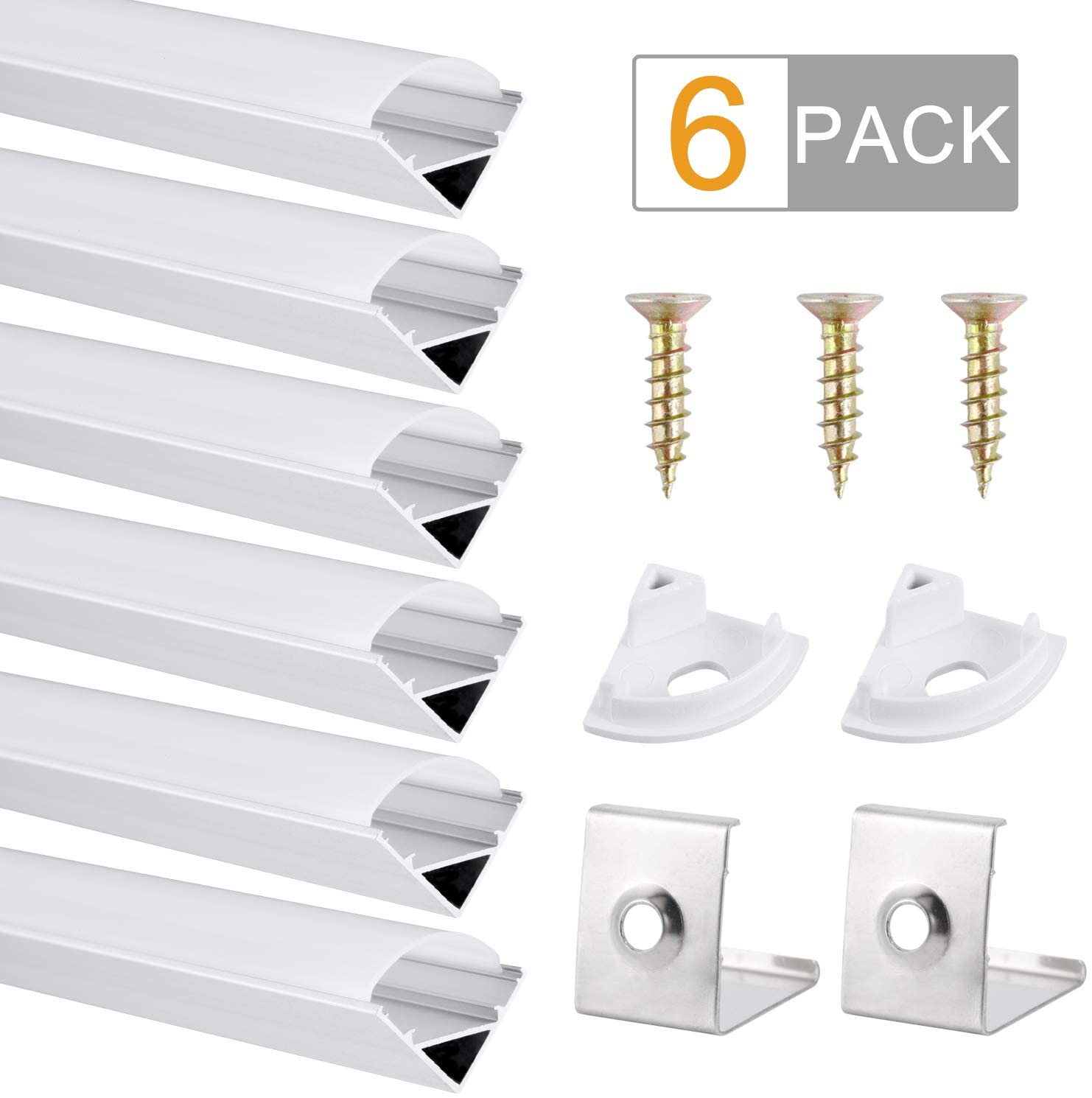 DazSpirit LED Aluminium Profile, 6pcs x 1m LED V-Shape 45 ° Aluminium ...