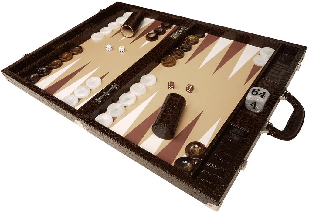 Wycliffe Brothers 21″ Professional Tournament Backgammon Set, Brown ...
