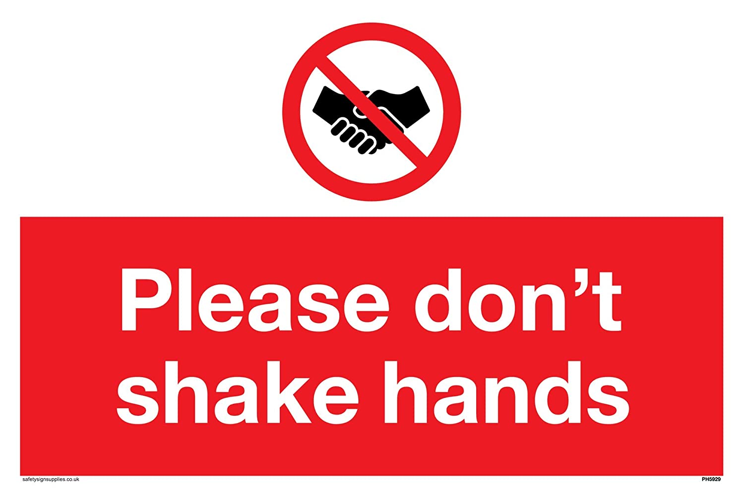 Please don’t shake hands sign – Vinyl/Sticker – BigaMart