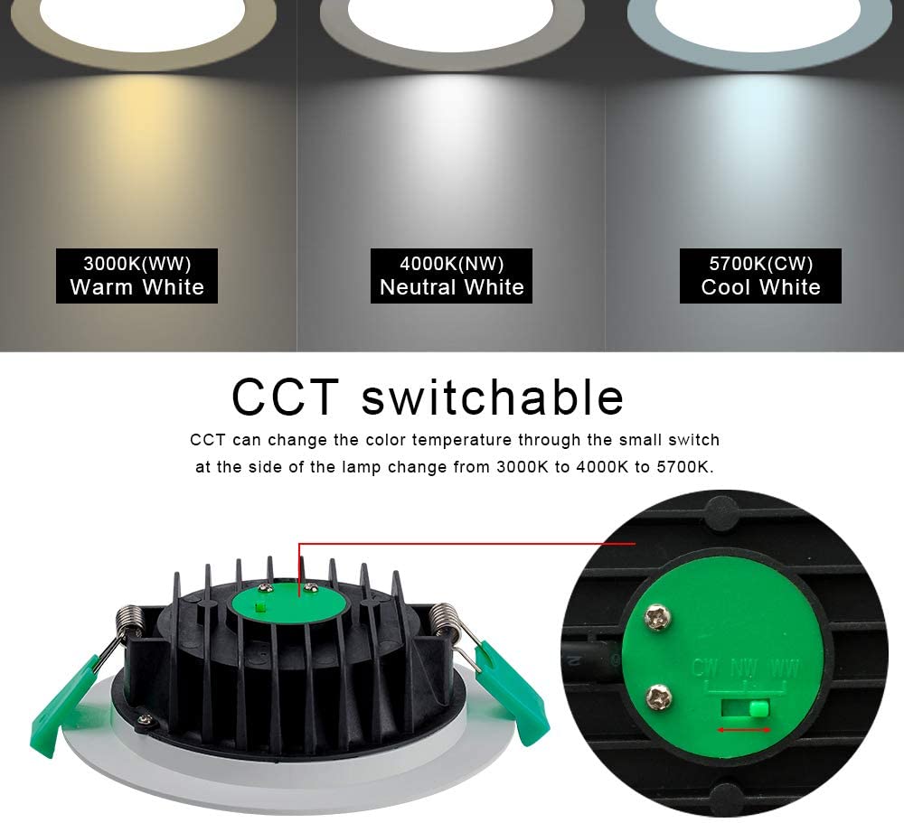 LED Downlights Dimmable 10W Ultra Slim Recessed Ceiling Lights, Cutout ...