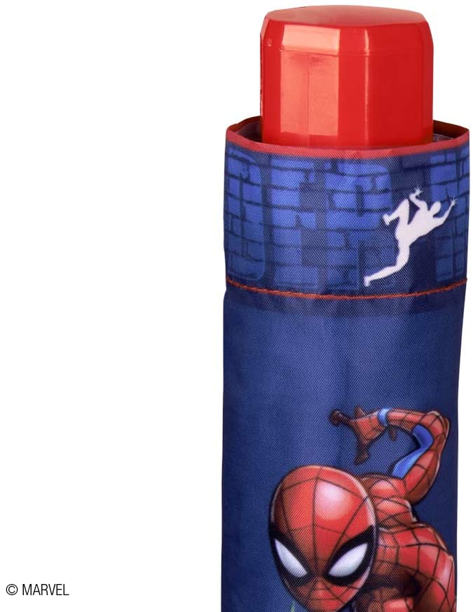 Marvel Spider Man Folding Blue Umbrella for Kids – Spiderman Superhero ...