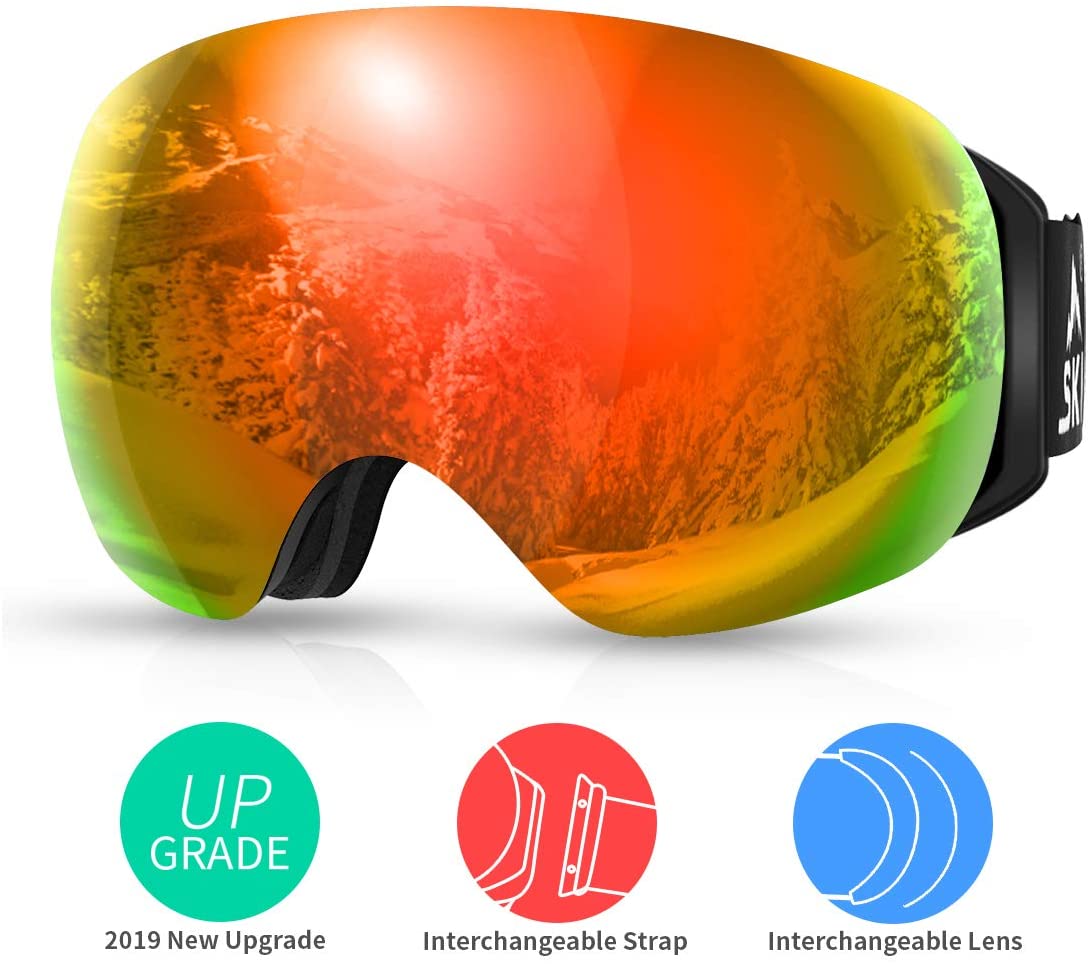 SKL Ski Goggles, OTG Snowboard Goggles,Snow Goggles with Magnetic ...